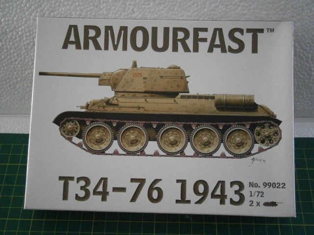 MAQUETTE CHAR TANK RUSSE SOVIET T-34/76 (1943) WW2 ARMOURFAST (2 Tanks) 1/72 EUR 14,50 - PicClick FR
