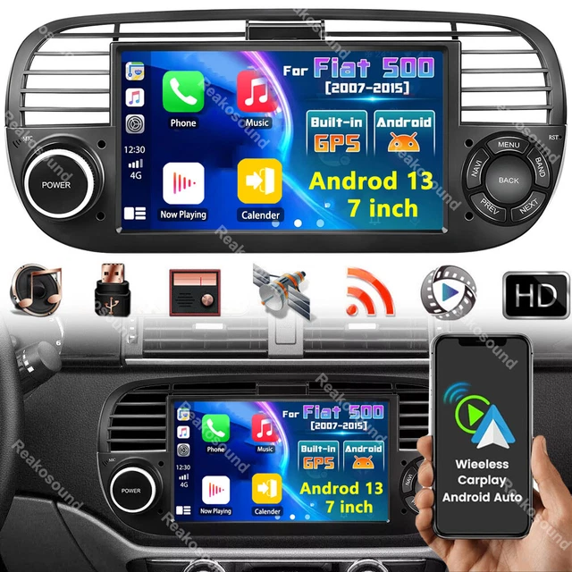 FOR FIAT 500 2007-2015 Android 13 7" Carplay Car Stereo Radio GPS Navi ...