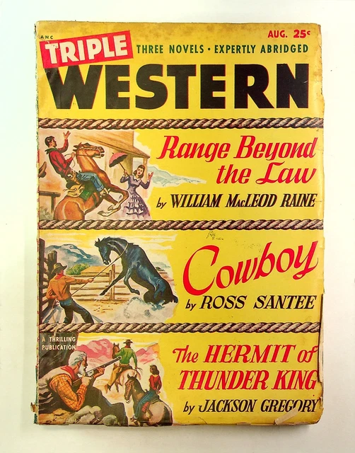 TRIPLE WESTERN PULP Aug 1949 Vol. 5 #2 VG- 3.5 £27.61 - PicClick UK