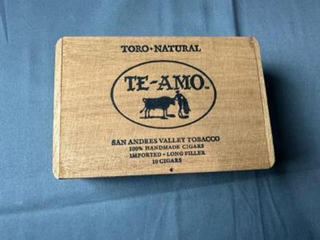 VINTAGE WOODEN CIGAR Box Te-Amo Made in Mexico 6 1/2" x 4 1/4" x 1 3/4 ...