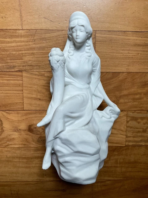 ALBA IULIA PORZELLAN Figur Maria Frau mit Blumen matt weiß Höhe 25 cm ...