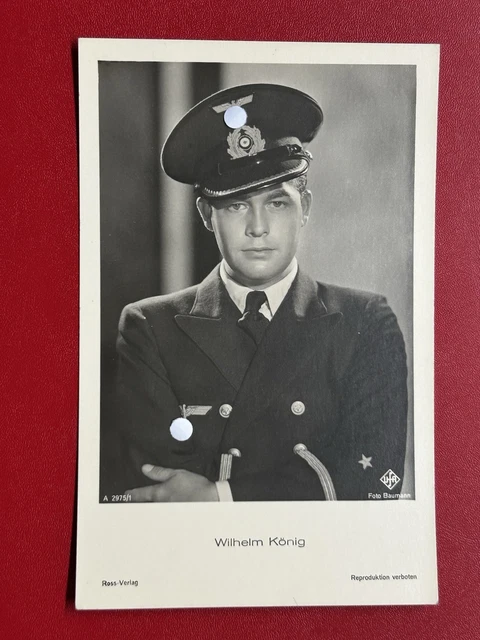 FOTO AK WW2 Soldat Uniform mit Schirmmütze ca. 1940 Ross-Verlag Wilhelm ...