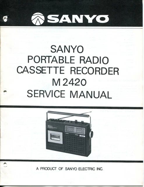 VINTAGE SANYO MODEL M2420 Portable Radio Cassette Recorder Service ...