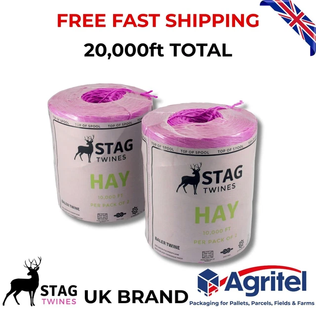 PINK BALER TWINE Hay 10000ft Hay Bale String (3050m) Pack of 2 £45.00 ...