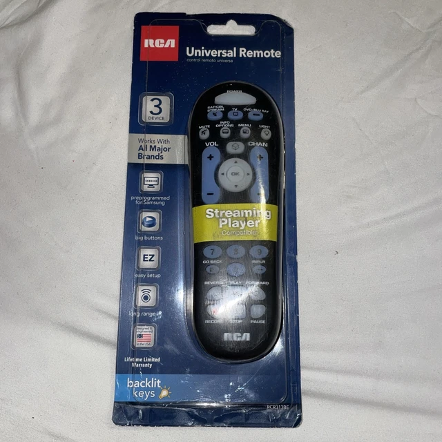 RCA - BIG Button 3 Device Universal Remote (Black) Box Wear!! $9.99 ...