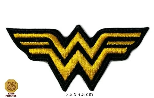 WONDER WOMAN LOGO GOLD Superhero Hero Cartoon Kids Embroidered Iron on ...