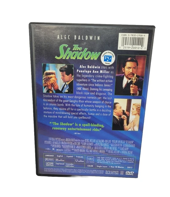 THE SHADOW (DVD, 1994) Alec Baldwin Full Frame $13.63 - PicClick CA