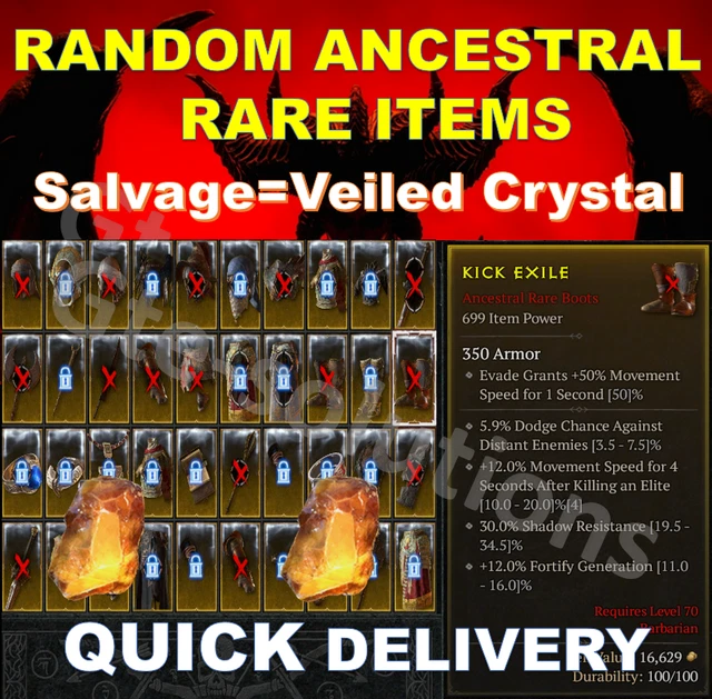 DIABLO 4 RARE Items Ancestral D4 Diablo IV Veiled Crystal PS PC XBOX ... DIABLO 4 RARE Items Ancestral D4 Diablo IV Veiled Crystal PS PC XBOX ...