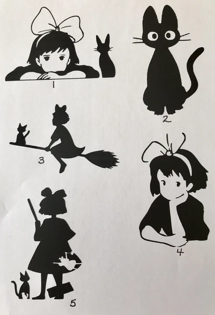 STUDIO GHIBLI KIKIS Delivery Service Vinyl Decal Sticker Kiki Jiji ...
