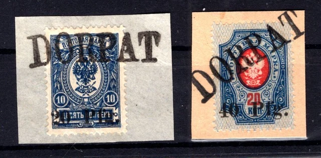 COMMANDANT EN CHEF Armées De L'Est Dorpat 1+2 Magnifique Sur Timbré EUR ...