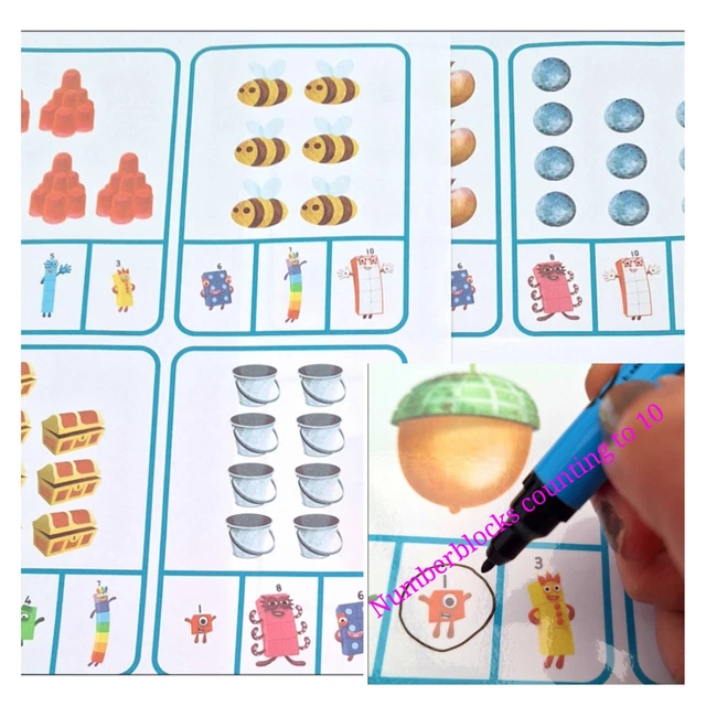 NUMBERBLOCKS COUNTING MATCHING Number Cards to 10 Teaching Resources ...