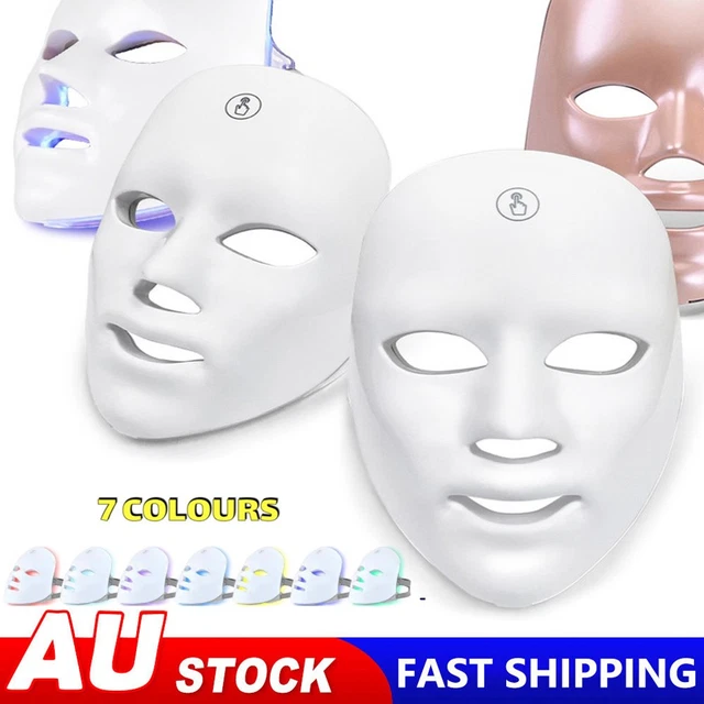 7 COLOR LED Light Photon Face Neck Mask Rejuvenation Skin Facial ...
