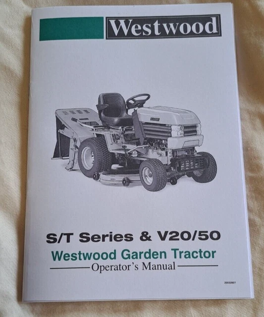 WESTWOOD S T V20 50 Ride On Tractor Mower Instruction Maintenance Manual 9.99 PicClick UK