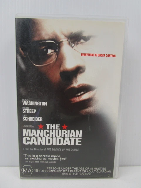 THE MANCHURIAN CANDIDATE, Denzel Washington, VHS Tape Video, Movie MA15 ...