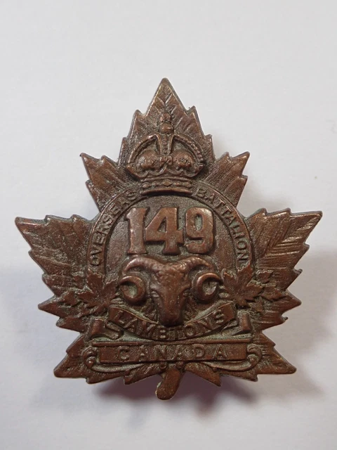CANADA:149TH (LAMBTON) INFANTRY Battallion CEF original Cap Badge. £31. ...