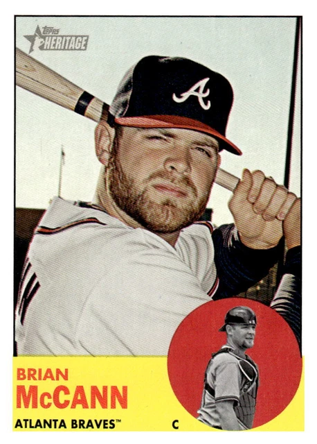 CARTE DE BASEBALL 2012 Topps Heritage Brian McCann #308 Atlanta Braves ...