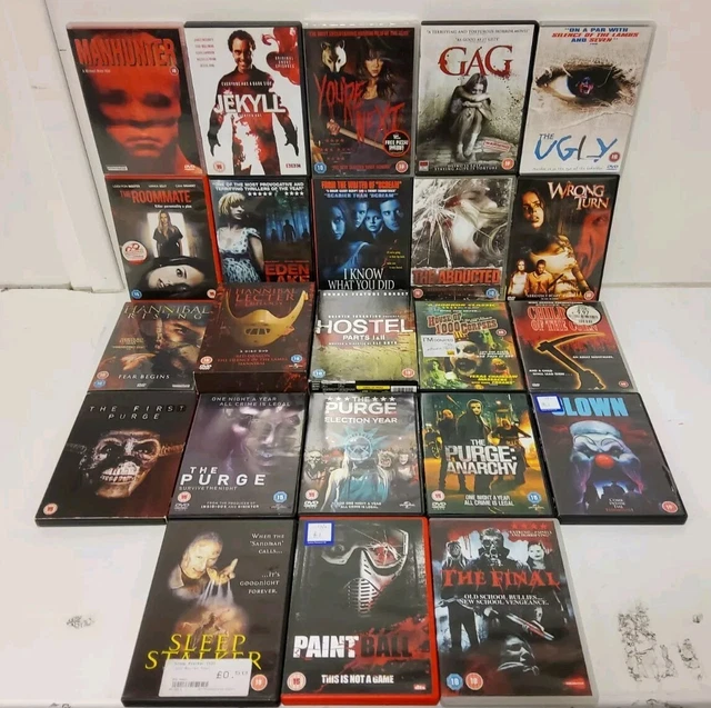 SERIAL KILLER HORROR DVD Bundle x26 (Hannibal Hostel Purge Clown Gag ...