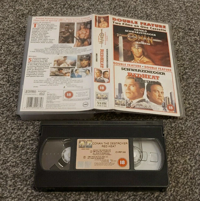 CONAN THE DESTROYER Red Heat Double Feature Pal Vhs Video £4.50 ...