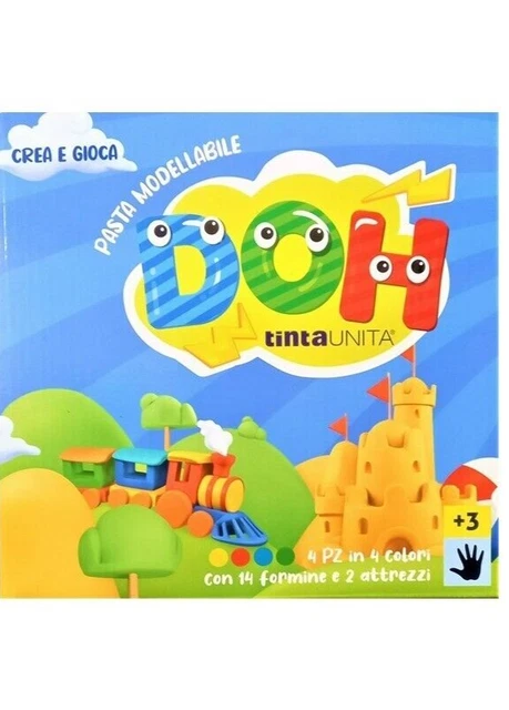 PLASTILINA PASTA DA modellare tipo pongo didò DOH con 12 formine e 2 ...