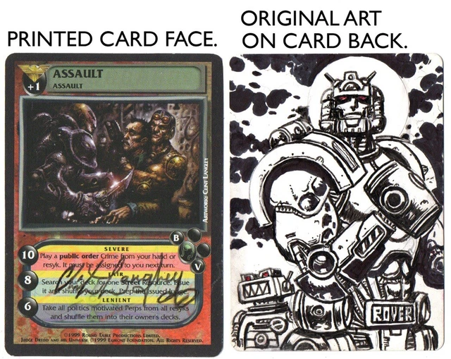 JUDGE DREDD ARTIS Proof Hammerstein TCG Original Art Sketch Clint ...