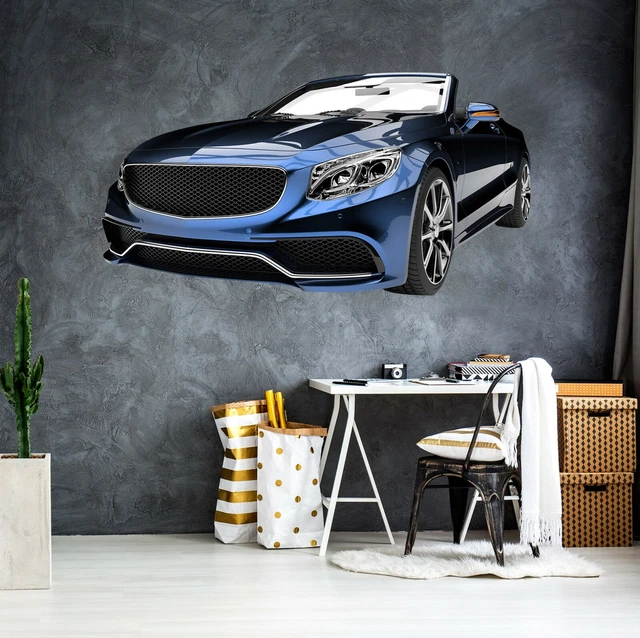 3D CONVERTIBLE SEDAN A284 Car Wallpaper Mural Poster Transport Wall ...