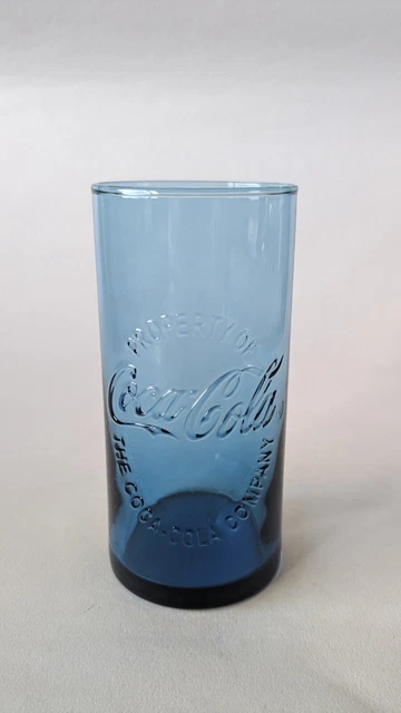 COCA-COLA BLUE GLASS Embossed Property of The Coca Cola Company ...