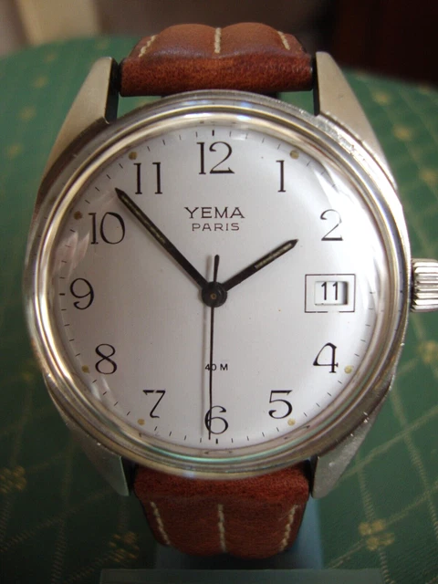 1 BELLE MONTRE homme acier -YEMA PARIS-dato RARE FRENCH WATCH EUR 68,00 ...