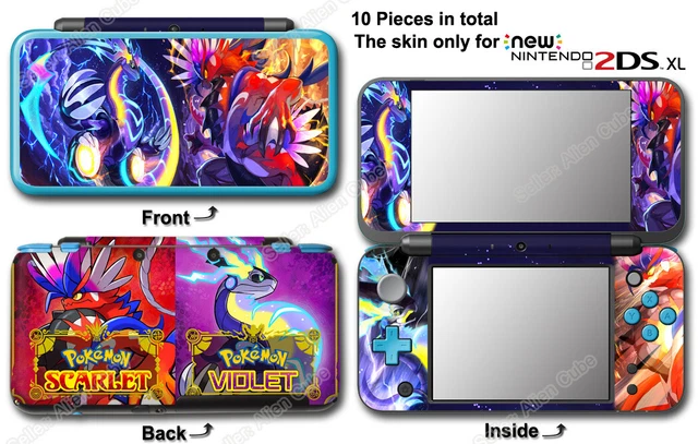 NEW NINTENDO 2DS XL Skin Pokemon Scarlet Violet Sticker Cover ...