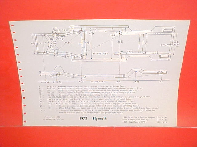 1972 PLYMOUTH SATELLITE Road Runner Gtx Valiant Duster 340 Frame ...