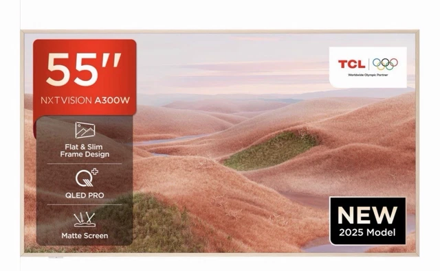 TCL A300W 55& 4K Ultra HD QLED Canvas/Frame Lifestyle TV - 55A300W £600 ...