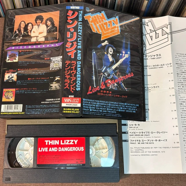THIN LIZZY LIVE And Dangerous JAPAN VHS VIDEO TAPE PHVR-2501 w/ JAPANESE INSERT £36.13 - PicClick UK