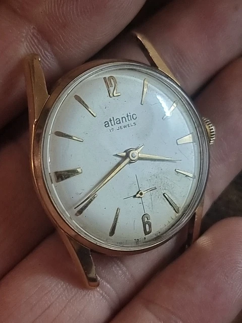 VINTAGE ATLANTIC WATCH.VINTAGE Atlantic Mechanical Wristwatch Swiss ...