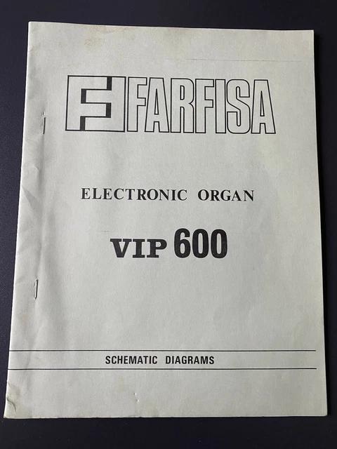 FARFISA VIP 600 Elektronik Orgel - Schaltplan / Bedienungsanleitung EUR ...