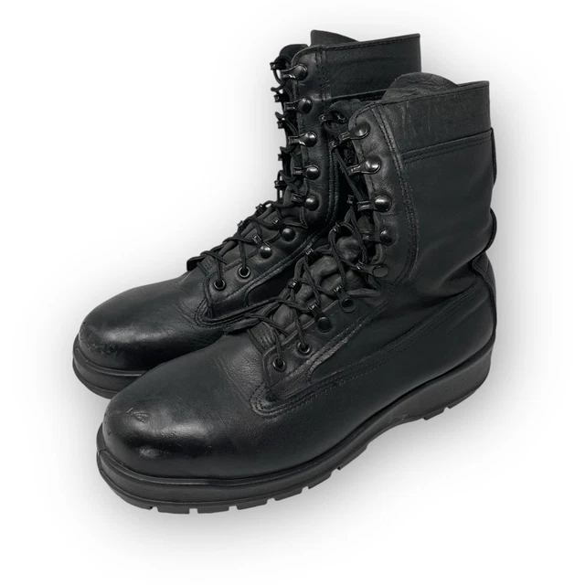 BELLEVILLE 360ST STEEL Toe Combat Military Boots Black Leather Vibram ...