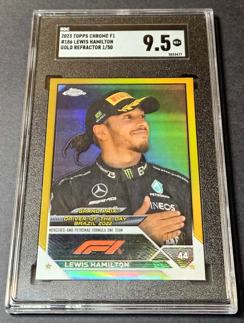 2023 TOPPS CHROME Formula 1 Gold /50 Refractor F1 Lewis Hamilton #186 ...