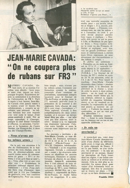 COUPURE DE PRESSE Clipping 1978 Jean Marie Cavada (1 page) EUR 3,00 ...