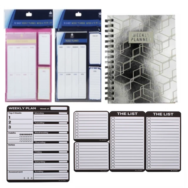 WEEKLY DAILY PLANNER Pads Books To Do List Organiser Goals Plans Home ...