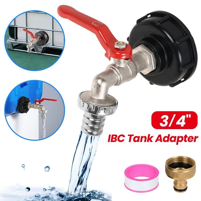 AUSLAUFHAHN IBC REGEN Garten Tank Deckel Adapter Kappe Wasserhahn 1000 ...