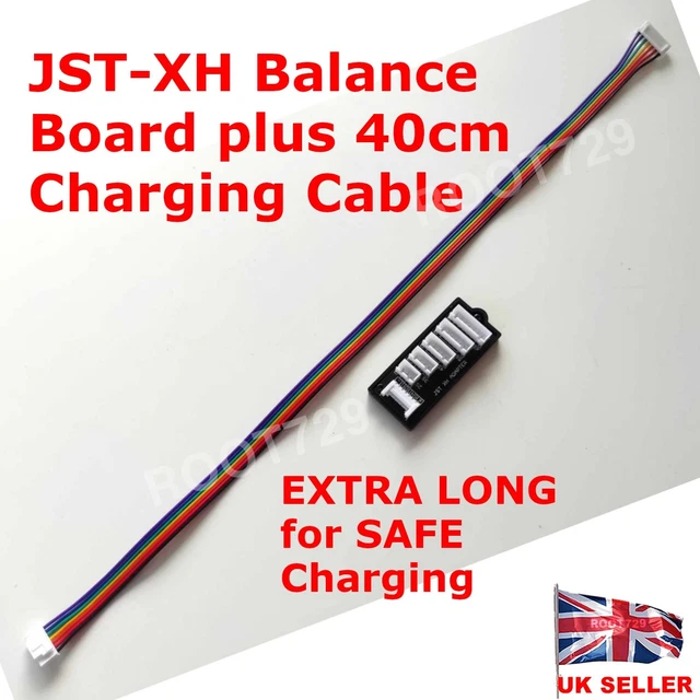 EXTRA LONG 40CM SAFE JST-XH Cable + Balance Board Adapter 2S 3S 4S 5S ...