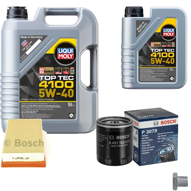 BOSCH INSPECTION SET 6L Liqui Moly Top Tec 4100 5W-40 pour , Saab 900 EUR 94,67 - PicClick FR