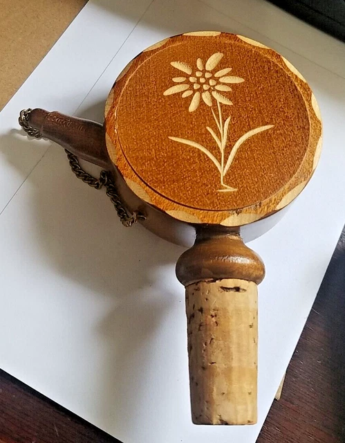WALTER STAHLI Cuendet Swiss Musical Movement Wood Pourer Cork Stopper ...