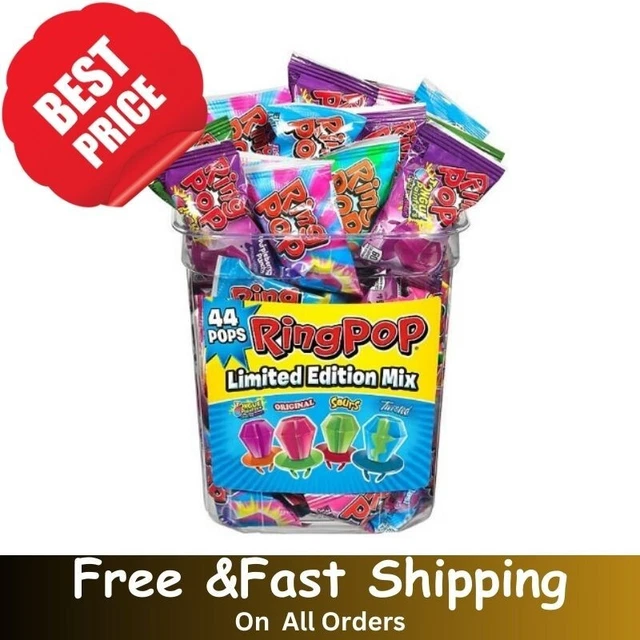 RING POP ASSORTED Flavors Lollipops Candy Tub Bulk Variety Pack 0.5 oz ...