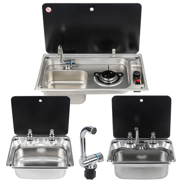 CAMPERVAN SINK & Cooker & Hob & Hot Cold Tap Conversion Unit Kit For ...