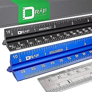12 INCH ARCHITECTURAL and Engineering Imperial Scale Ruler Set - Laser ...
