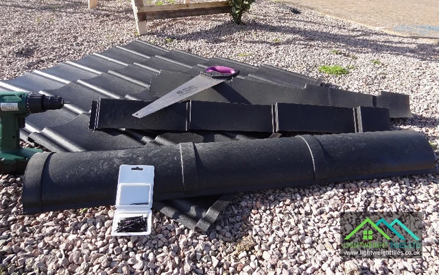 PLASTIC ROOFING TILES Side Dry Verge Edging Cap Cabin Garage Shed ...