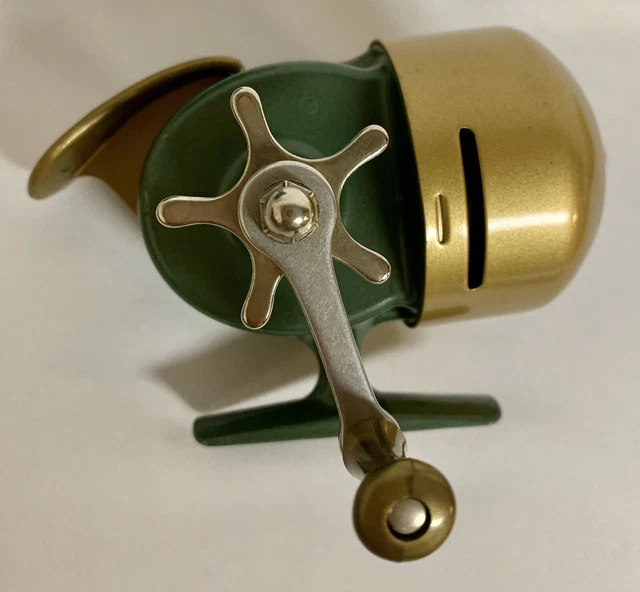 VINTAGE SHAKESPEARE PUSH Button Wondereel No. 1771 Model EB Gold/Green ...