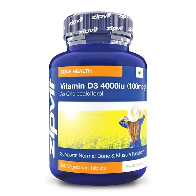 ZIPVIT VITAMIN D3 4000iu, Maximum Strength for Bone & Immune Support £7 ...
