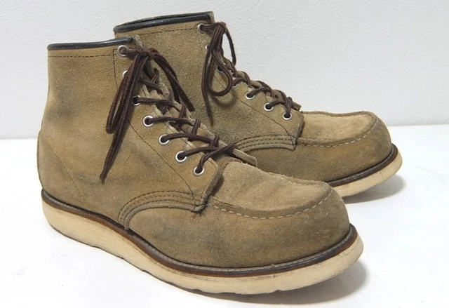 RED WING 90S Dog Tag 8173 Suede size 8E Suede Beige work lace up boots ...
