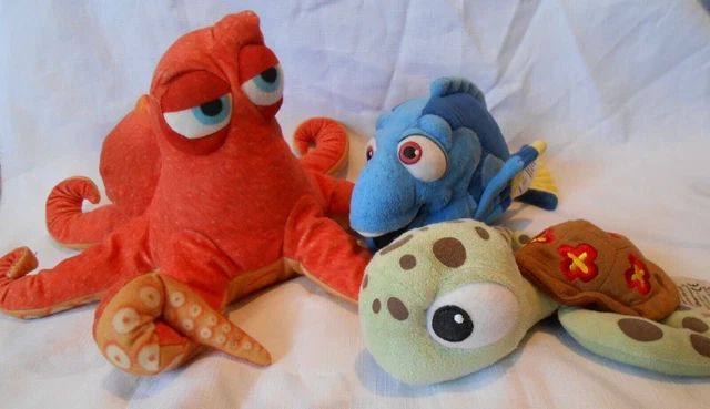 DISNEY PIXAR FINDING Nemo Plush Dory and Squirt+ Hank the Octopus ...