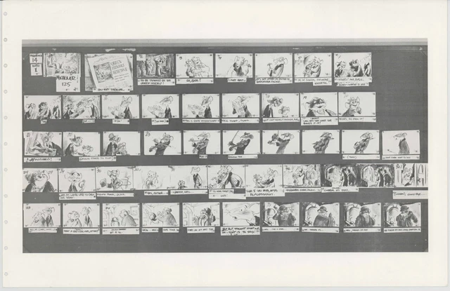 GREAT MOUSE DETECTIVE Walt Disney Production Animation Storyboard Sheet ...